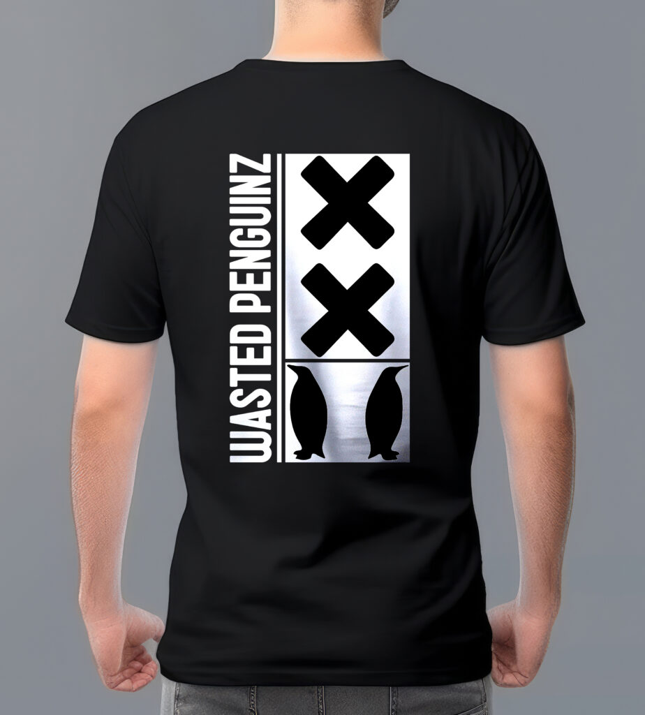 Wasted Penguinz New Logo Back T-Shirt, Logo Printed, Casual Clothes ...